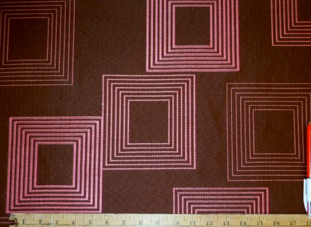 Stitched geometric art deco design Graphic Square Salmon/Brown