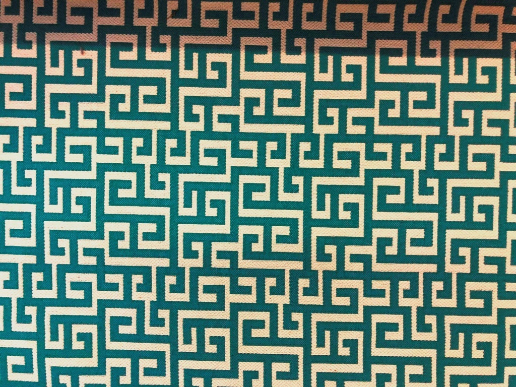 Pattern Greek Key color Lagoon upholstery fabric