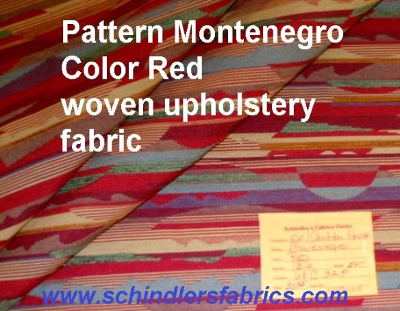 Pattern Montenegro Color Red woven upholstery fabric