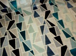 Geometric Cut Celvet accented Pattern Zander color Blue Jay