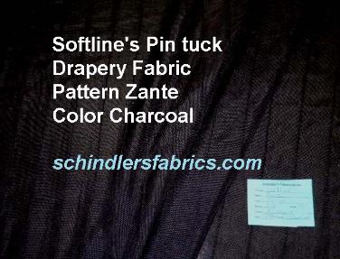 Softline's Pin tuck Drapery Fabric Pattern Zante Color Charcoal